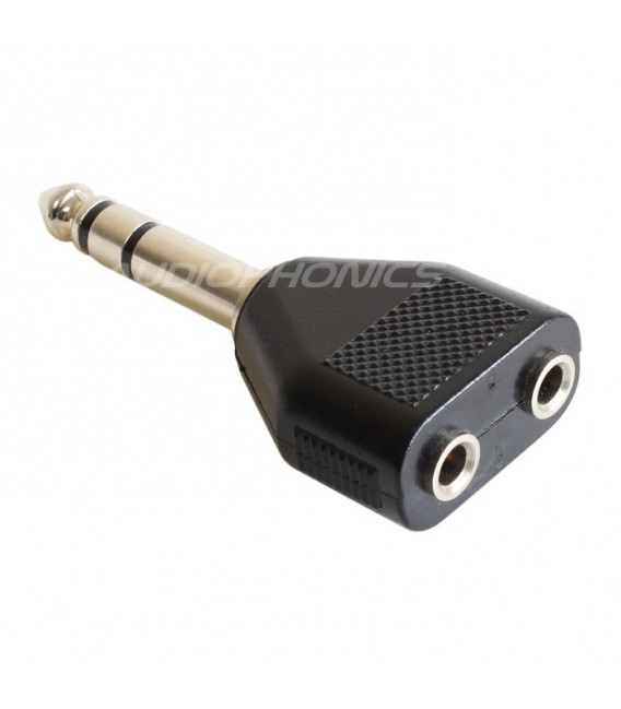 Adapter Jack 6.35mm Male Stereo to 2x Jack 3.5mm Female Stereo ...