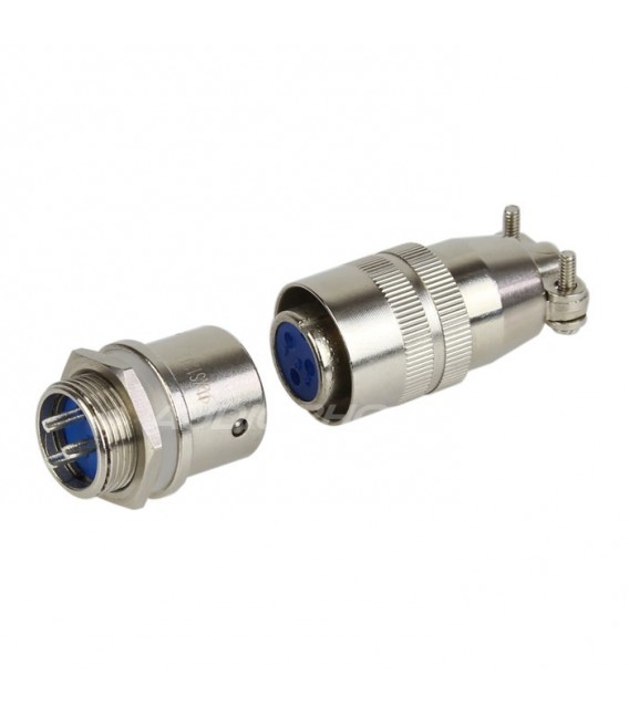 Snap-fit XS12 K3P plug 3 pin 250V 3A Ø7mm - Audiophonics