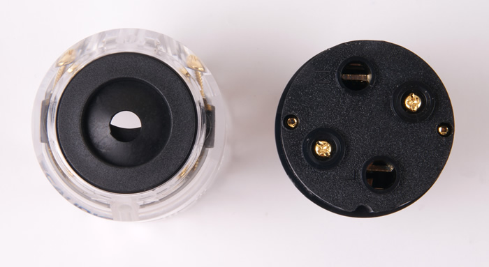 ELECAUDIO PI-07GC Connecteur Secteur IEC C7 Crystal Or 24K 3µ Ø16.5mm ...