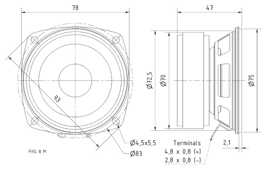 VISATON FRS 8 M Speaker Driver Full Range 30W 8 Ohm 88dB 100Hz-20kHz ...