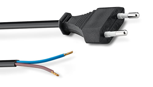 Standard Power Cord IEC C7 2 Pole to Bare Wires 2x0.75mm² 1.5m ...