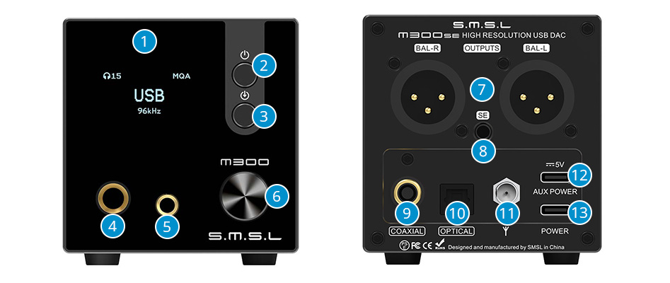 SMSL M300 SE DAC Headphone Amplifier 2x CS43131 XMOS Dual Clock NDK ...