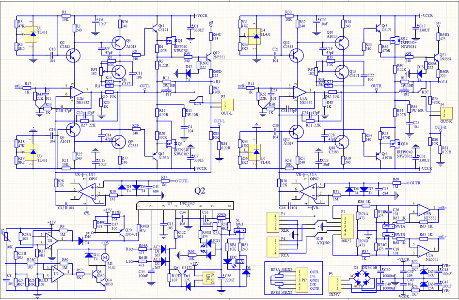 Stereo Amplifier Module Class AB Bipolar Transistor 2x125W / 4 Ohm ...